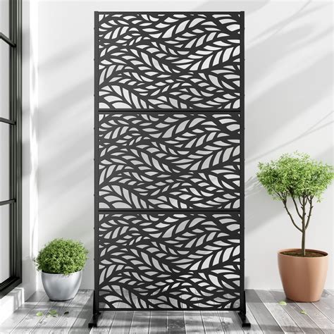 Dovelina Metal Privacy Screen Fence Panel Wayfair Canada