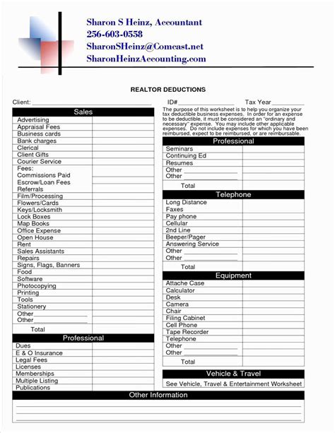 Real Estate Cost Basis Worksheets