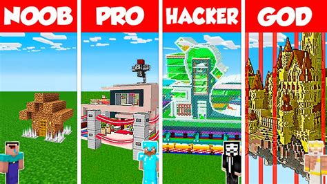 Minecraft Battle Noob Vs Pro Vs Hacker Vs God Secure Safest House