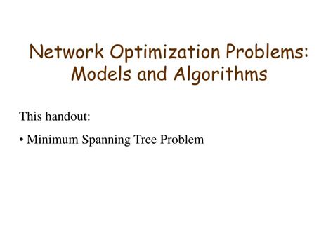 ppt network optimization problems models and algorithms powerpoint