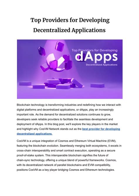 Ppt Top Providers For Developing Decentralized Applications Dapps