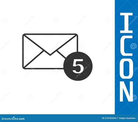Grey Envelope Icon Isolated On White Background Received Message