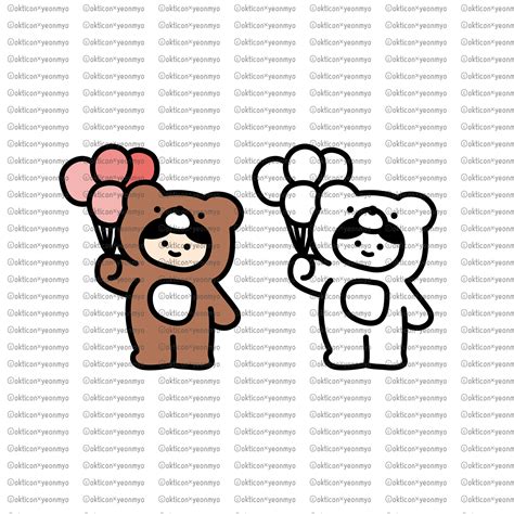 오케이티콘 어린이 곰돌이 옷 아이콘 개별 컬러라인