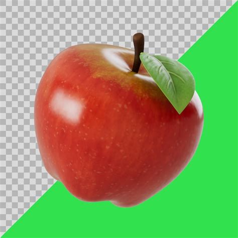 Fruta De Manzana Roja Estilizada 3d Archivo Psd Premium