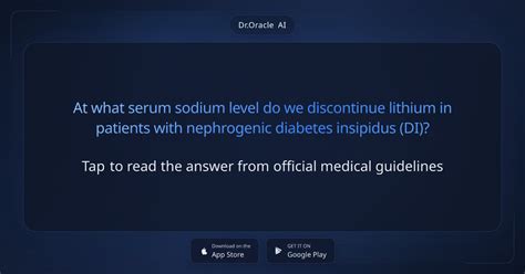 At What Serum Sodium Level Do We Discontinue Lithium In Patients With