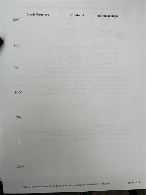 [solved] Lewis Structure 3 D Model Molecular Shape Xef3 Sc12 If 5 So