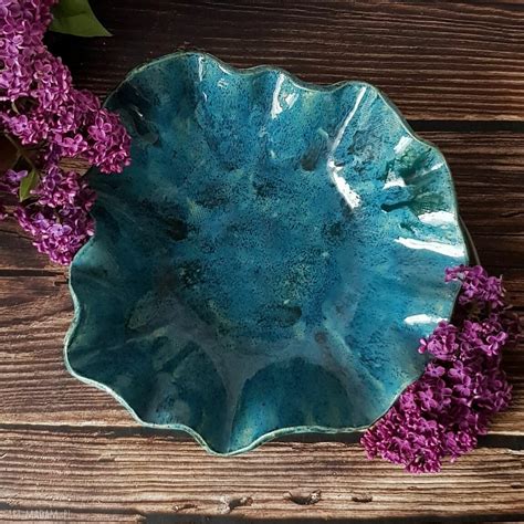 handmade dekoracje seria natura niebieska misa XL BADURA ღ art Madam pl