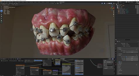 Realistic 3d Teeth With Braces Model Includes Blender Marmoset And