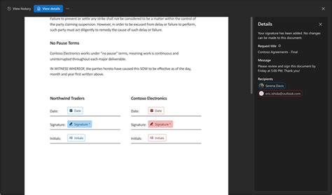 在 Sharepoint Esignature 中查看和签名签名请求 Microsoft Syntex Microsoft Learn