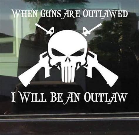 Punisher Skull Outlaw Ar Window Decal Sticker Custom Made In The Usa