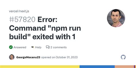 Error Command Npm Run Build Exited With 1 · Vercel Nextjs