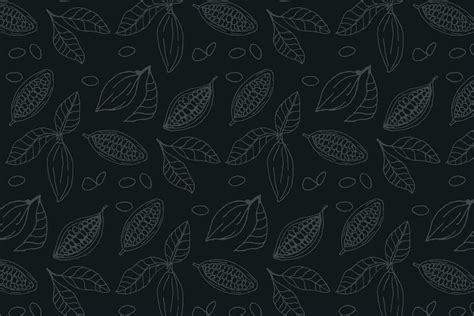 Cocoa Beans And Cocoa Leaves Seamless Pattern 35145246 Vector Art At Vecteezy