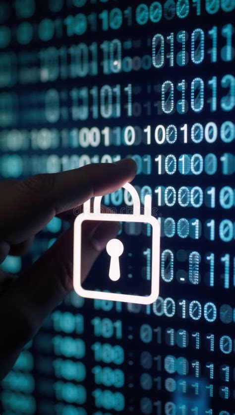 digital key unlocks padlock on a virtual screen symbolizing