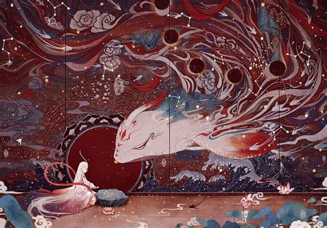 满载星河与君弈 古风插画舍溪 站酷zcool