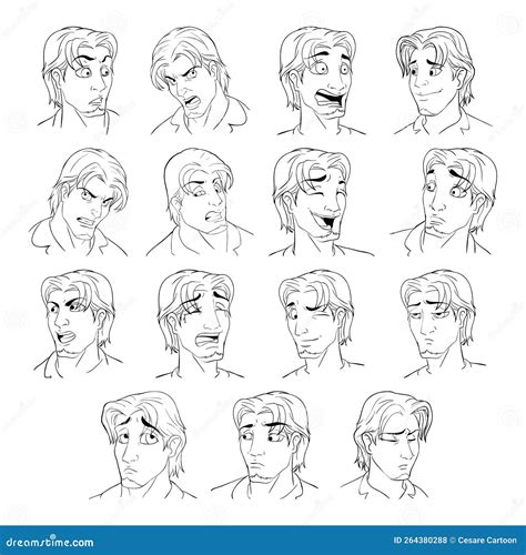 Cartoon Expression Set Stock Vector Illustration Of Emoticon 264380288