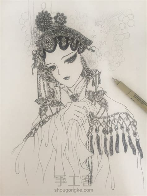 简笔古风戏子画 古风戏子画 戏子简笔画 大山谷图库