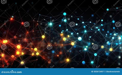 connectivity and network nodes with lines and dots in a digital space