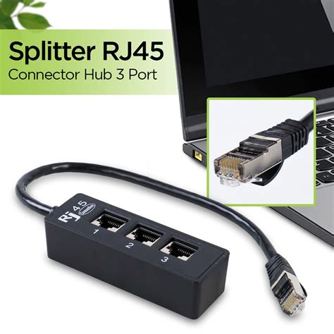 Jual Splitter Rj45 Lan Ethernet Network Connector Hub 3 Port Shopee Indonesia