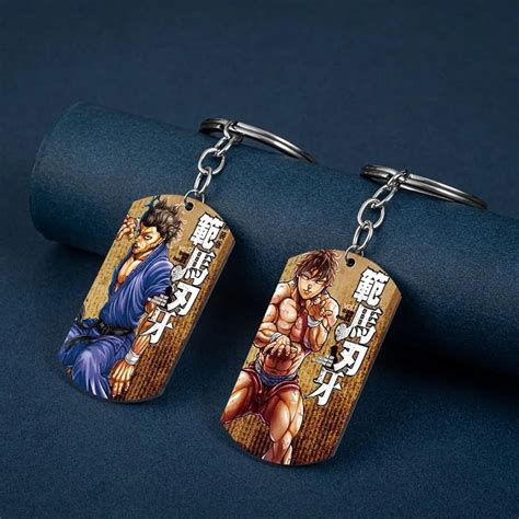 Anime Hanma Baki Keychain Cartoon Figure Hanma Yujirō Biscuit Oliva