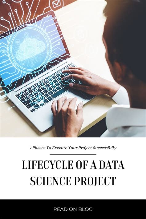 a person typing on a laptop with the words lifecycle of a data science