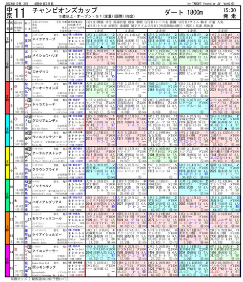 12月03日 第24回 チャンピオンズカップ（gⅠ）電脳競馬新聞無料予想pdf 競馬予想なら電脳競馬新聞