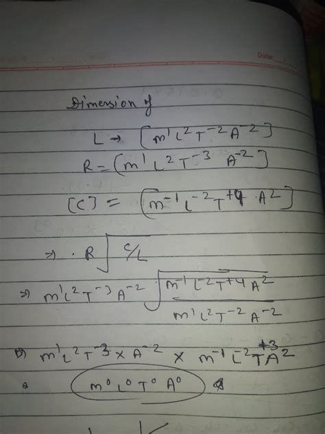 Dimensional Formula Of Inductance And Capacitance At Billie Barker Blog