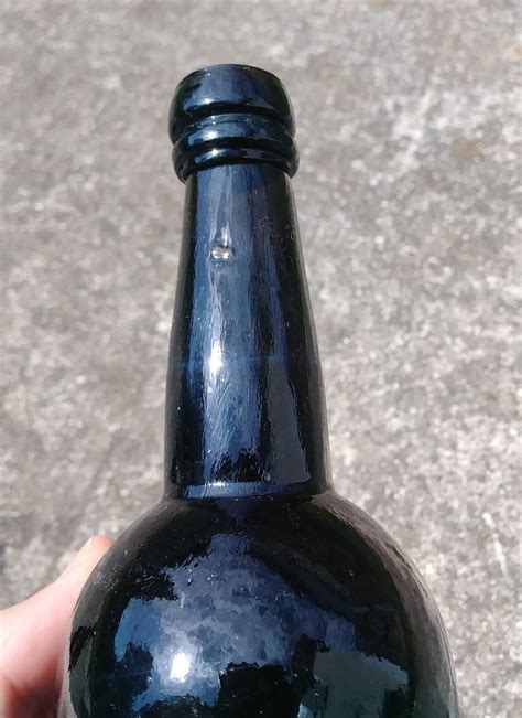 Black Glass Ale Bottle Etsy