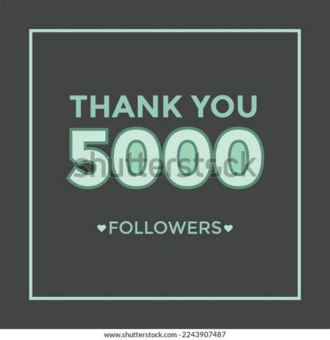 Thank You 5000 Followers Congratulation Template Stock Vector Royalty