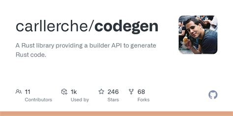 github carllerche codegen a rust library providing a builder api to