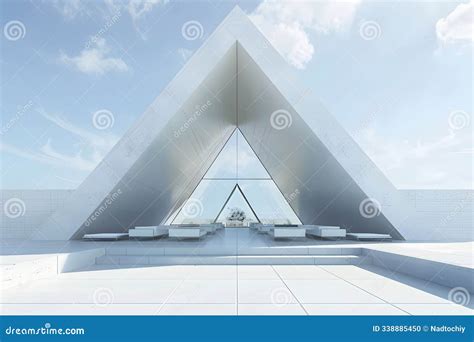 Modern Futuristic Architecture With Symmetrical Triangular Structure