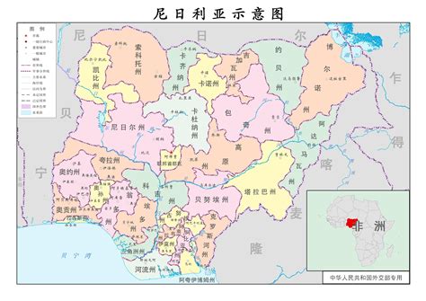 尼日利亚行政示意图国家示意图地图库地图窝