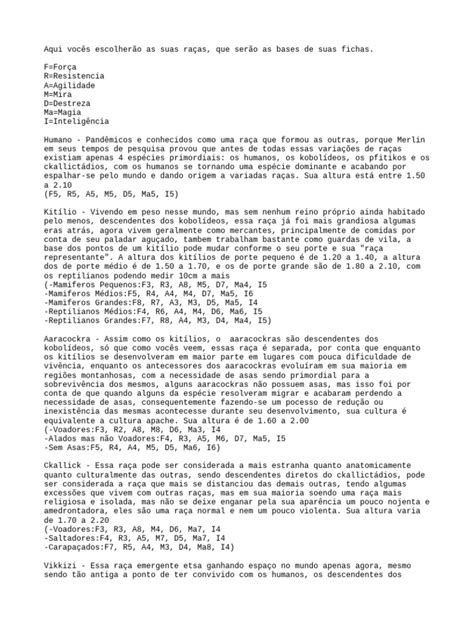 Raças Ficcticias Para Rpg Dungeons And Dragons Pdf Raça Categorização Humana Elfos