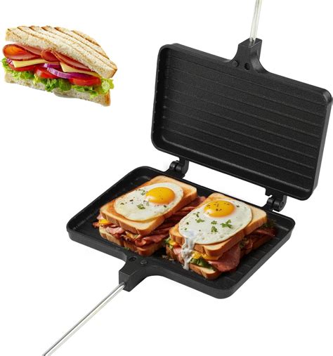 Double Pie Iron Campfire Sandwich Maker Non Stick Coated Insulated