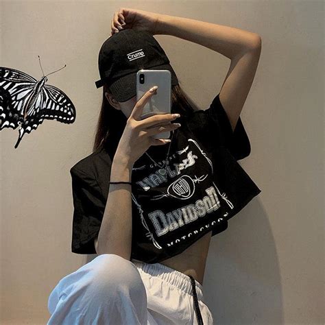여성 2021 크롭탑 티셔츠 루즈 캐주얼 라지 사이즈 반팔 스트리트 티셔츠 스트리트웨어티셔츠 Aliexpress