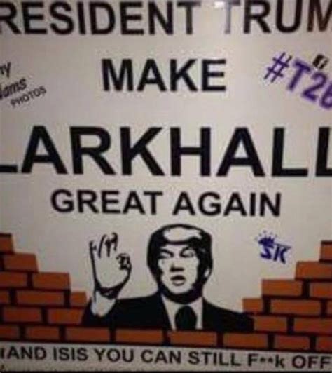 Residents In Larkhall Erect Sign Welcoming Us President Donald Trump To