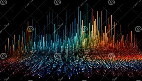 Glowing Abstract Design With Multi Colored Wave Pattern And Pixelated