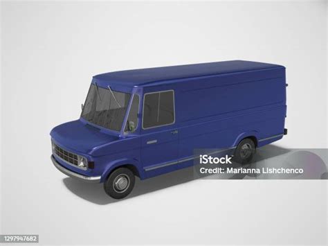 그림자가 있는 회색 배경에 파란색 화물 미니밴을 렌더링하는 3d 고속도로에 대한 스톡 사진 및 기타 이미지 고속도로 교통 나름 Istock