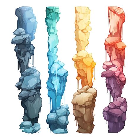 Premium Ai Image Set Of Waterfall Cascade Design Cascade Shape