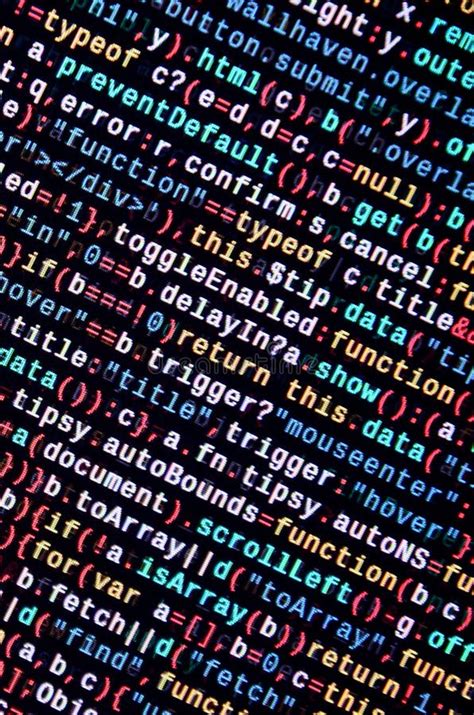 Javascript Code In Text Editor Coding Cyberspace Concept Screen Of