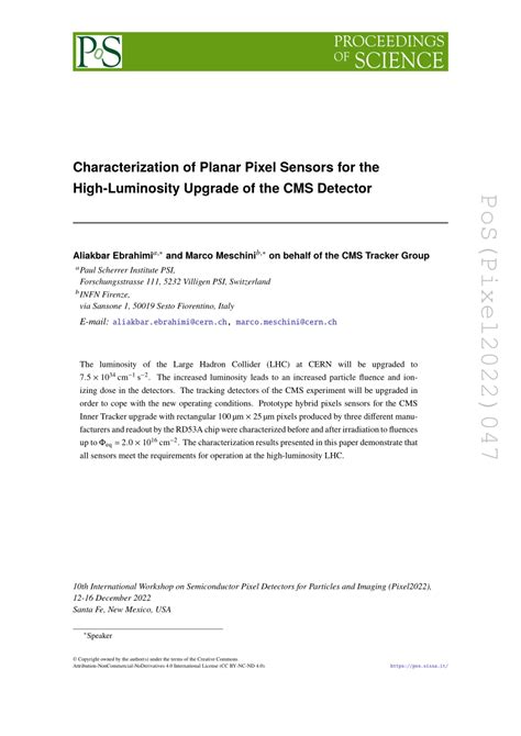 Pdf Characterization Of Planar Pixel Sensors For The High Luminosity Upgrade Of The Cms Detector