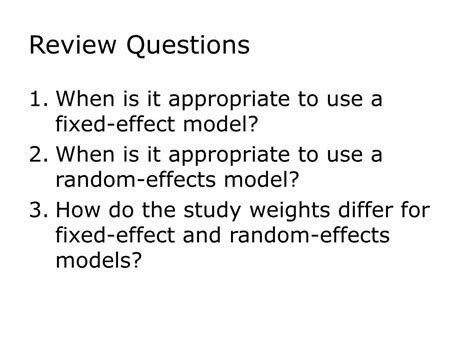 Ppt Eval 6970 Meta Analysis Fixed Effect And Random Effects Models