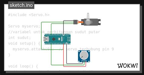 Andi Maulina Gerakkan Motor Dc Servo Melalui Potensiometer Wokwi