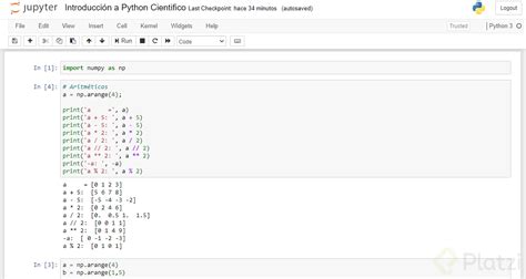 Operaciones aritméticas en Numpy Platzi