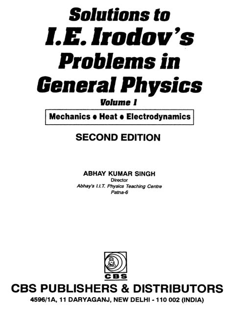 Irodov Problems In Physics Solutions Part 1 Pdf