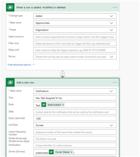 in app notifications with power automate r dynamics365