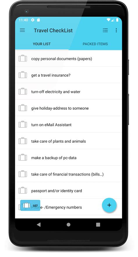 Travel Checklist For Android Download