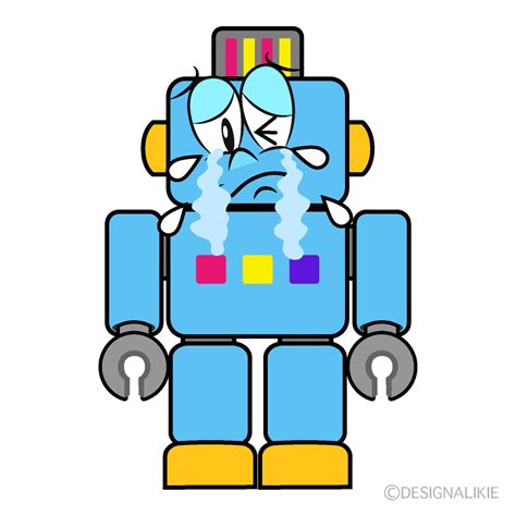 Free Crying Robot Cartoon Clipart Image Charatoon