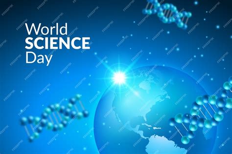 현실적인 세계 과학의 날 배경 무료 벡터