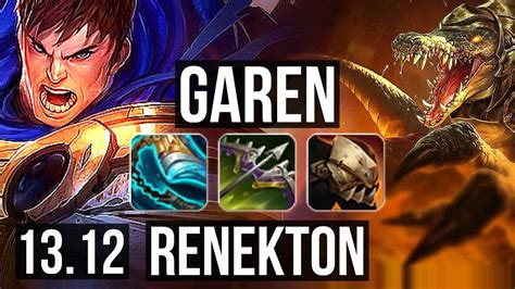 GAREN Vs RENEKTON TOP 2 8M Mastery 800 Games 9 2 6 Godlike KR