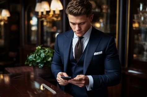 Premium Photo Modern Office Businessman Working On Computer Portrait